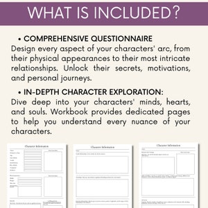 Novel Character Planner, Author Planner Character Workbook, Character ...