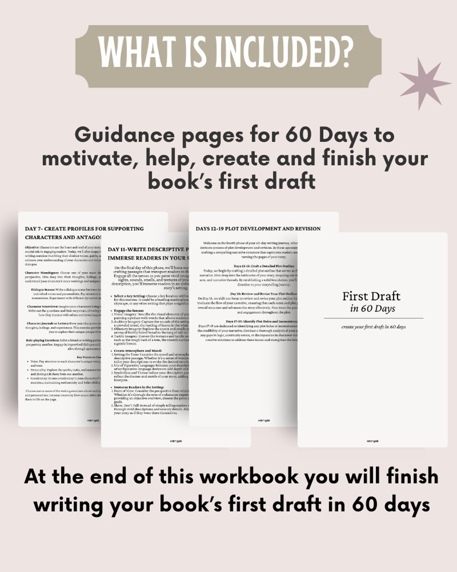 Guided Book Writing Planner in 60 Days, Novel Planner, Novel Planning ...