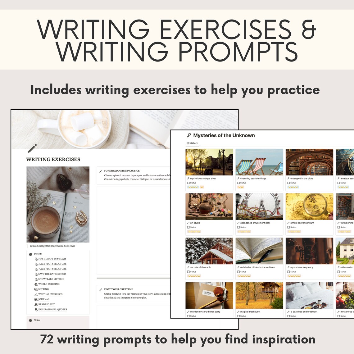 Novel Writing Notion Template, Guided Novel Planner, Book Writing ...