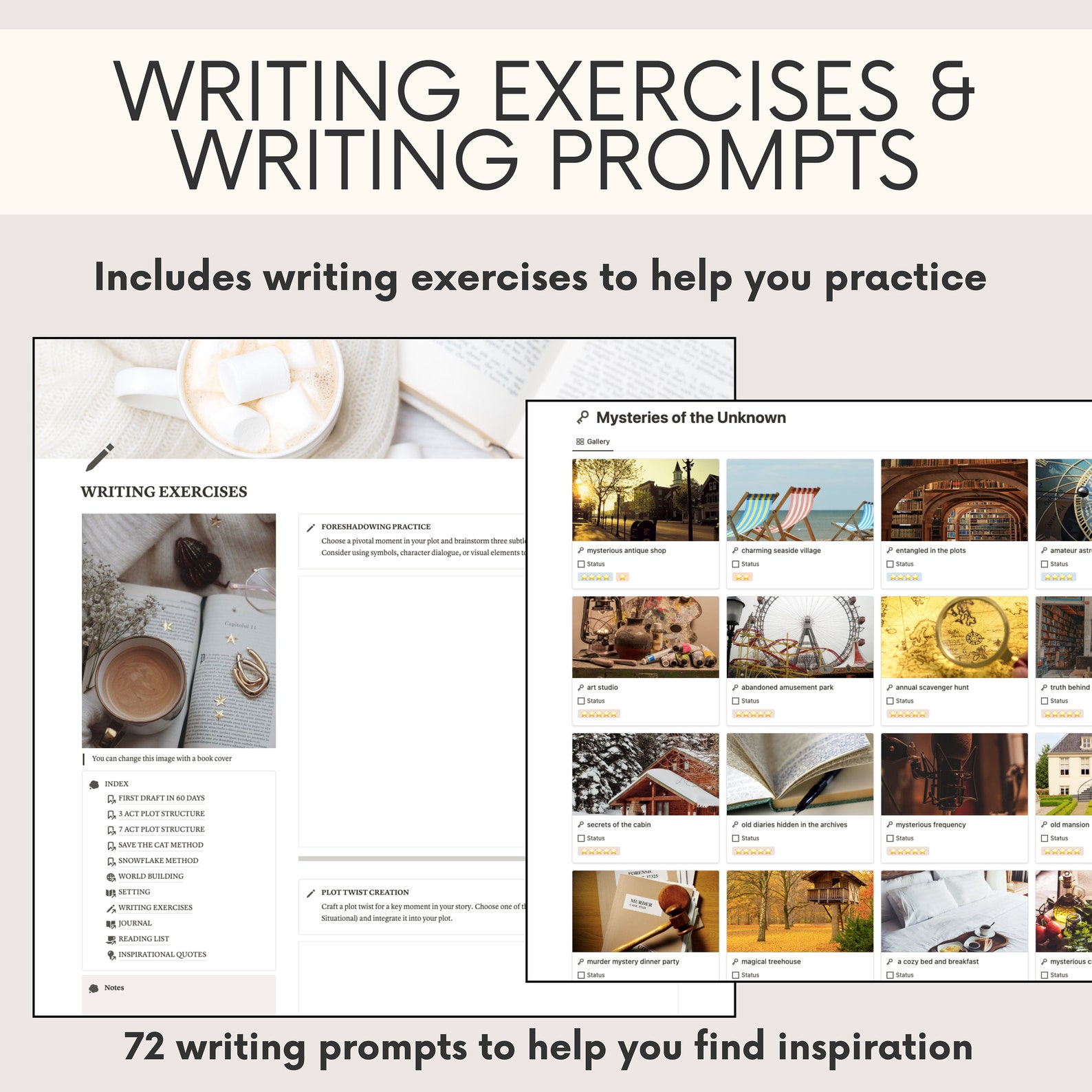 Novel Writing Notion Template, Guided Novel Planner, Book Writing ...