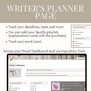 Notion Template Novel Planner, Book Writing Planner, World Building ...