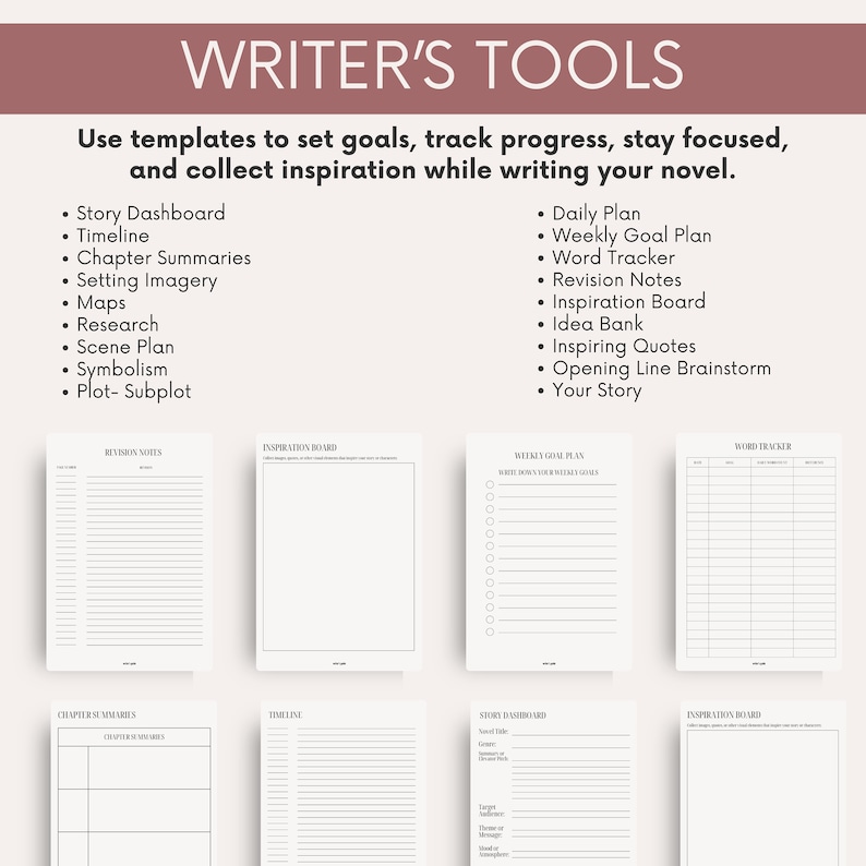 Ultimate Novel Planner Book Writing Planner, Plot Your Novel Outline ...