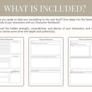 Novel Character Planner, Author Planner Character Workbook, Character ...