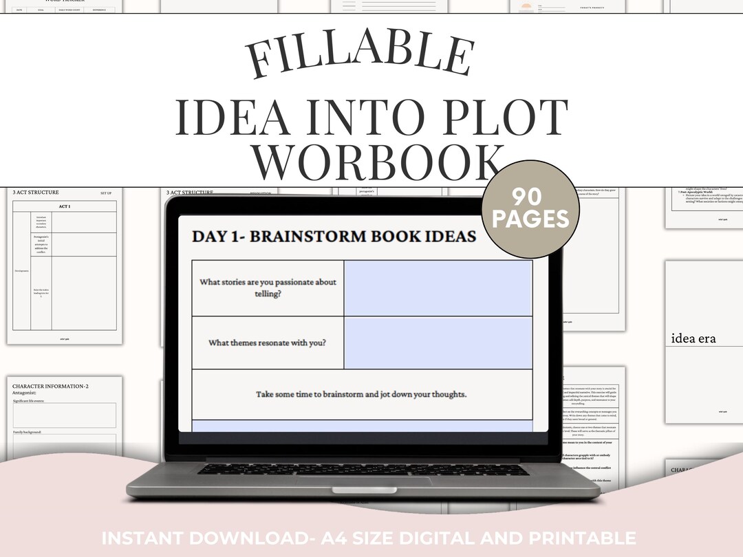 Fillable Plot Workbook Author's Plot Template and Book Writing Planner ...