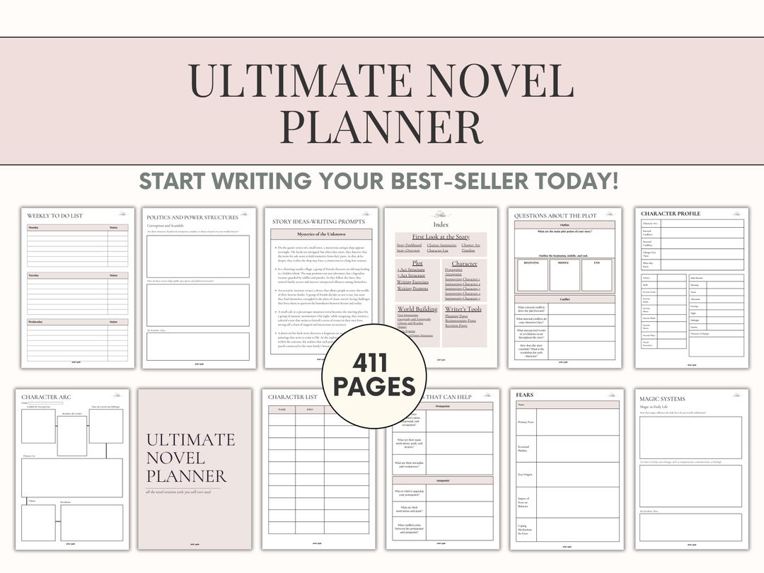 Novel Writing Planner: Author Workbook, Plot Your Book, Character ...