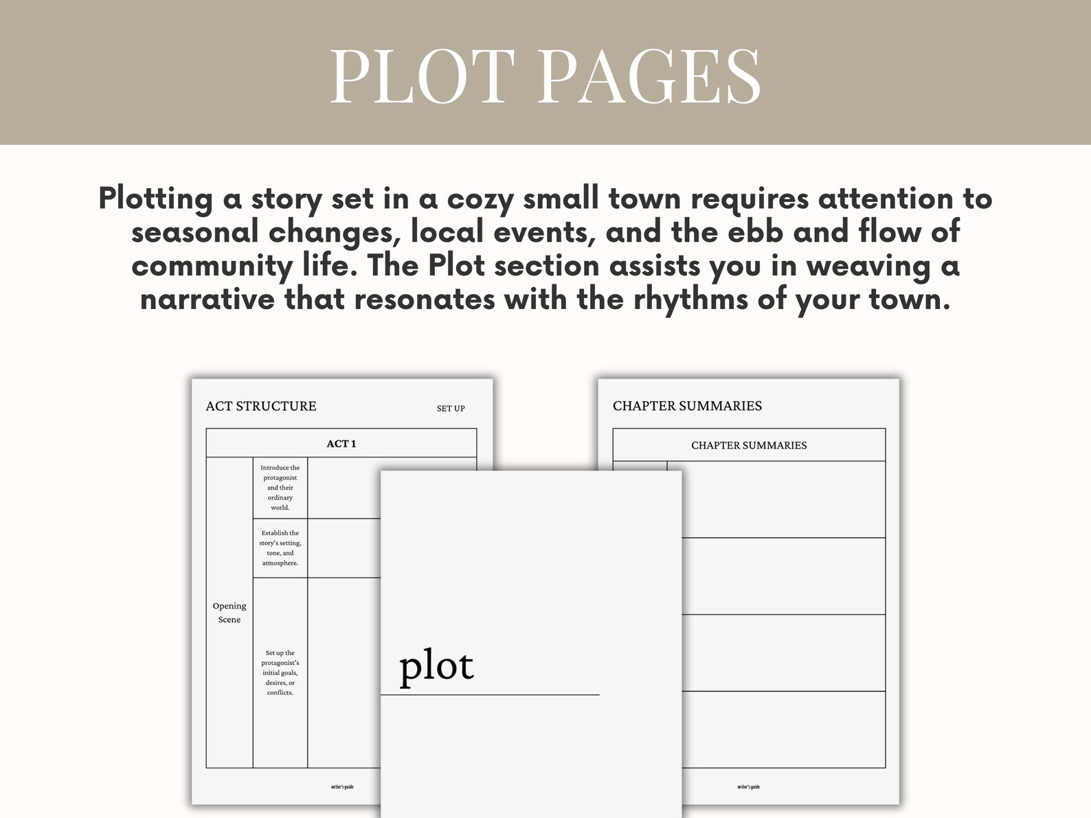 Cozy Small Town Novel Planner: Writing Worksheets, Book Planning ...