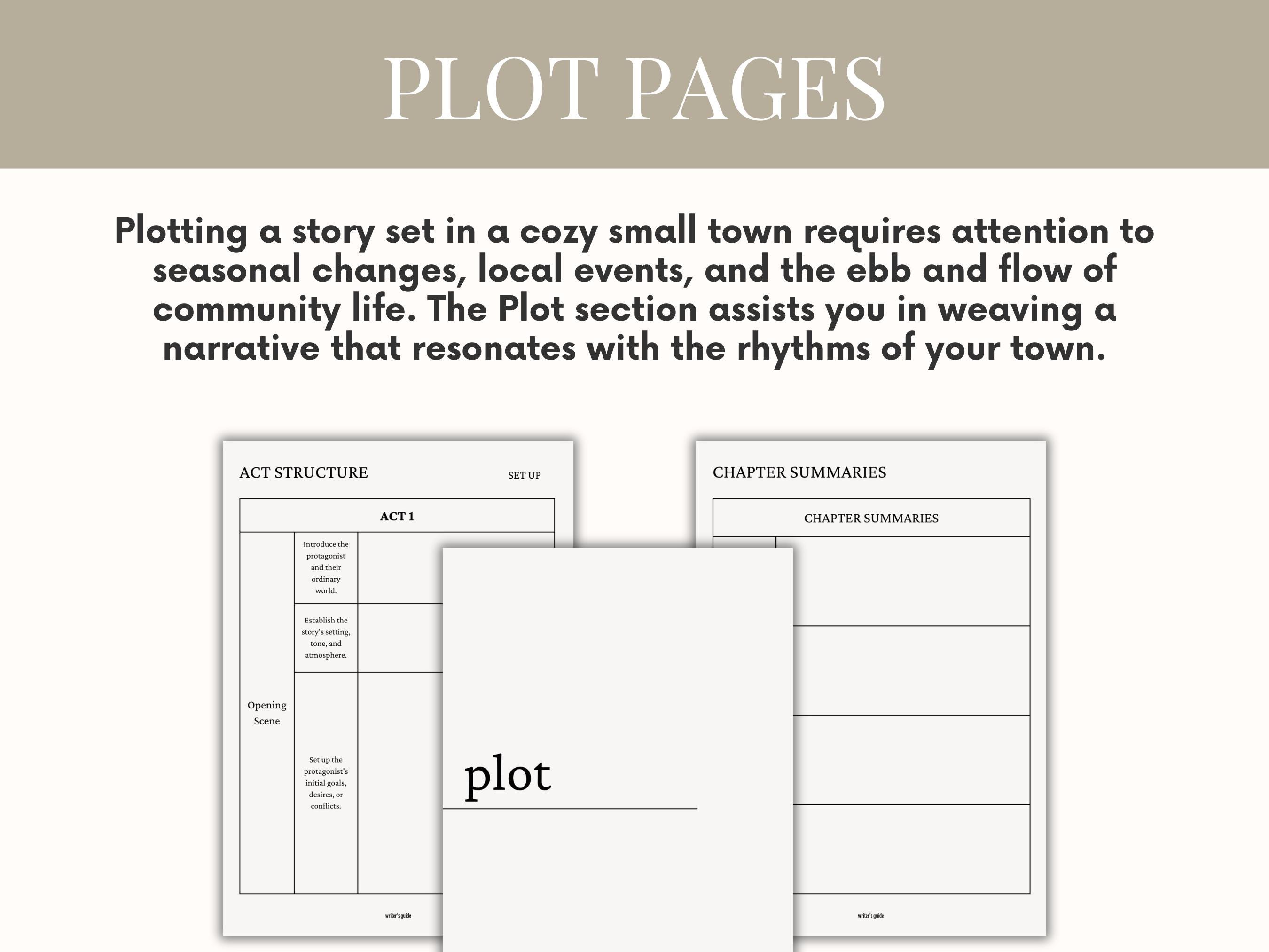 Cozy Small Town Novel Planner: Writing Worksheets, Book Planning ...