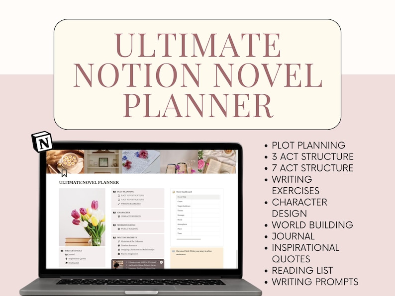 Notion Template Novel Planner, Book Writing Planner, World Building Notion, Novel Writing Notion ...