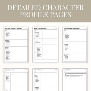 Character Profile Sheet: Author Planner, Novel Prep Character Chart ...
