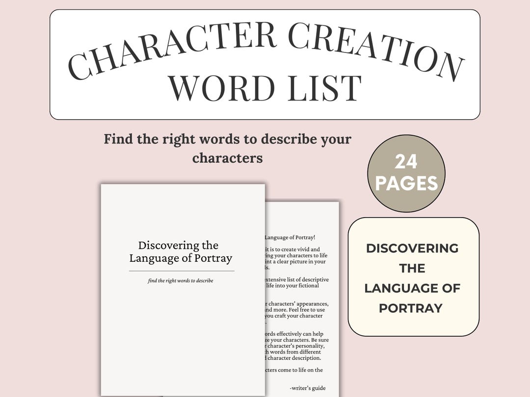 Character Creation Word List Descriptive Words for Writers Character ...