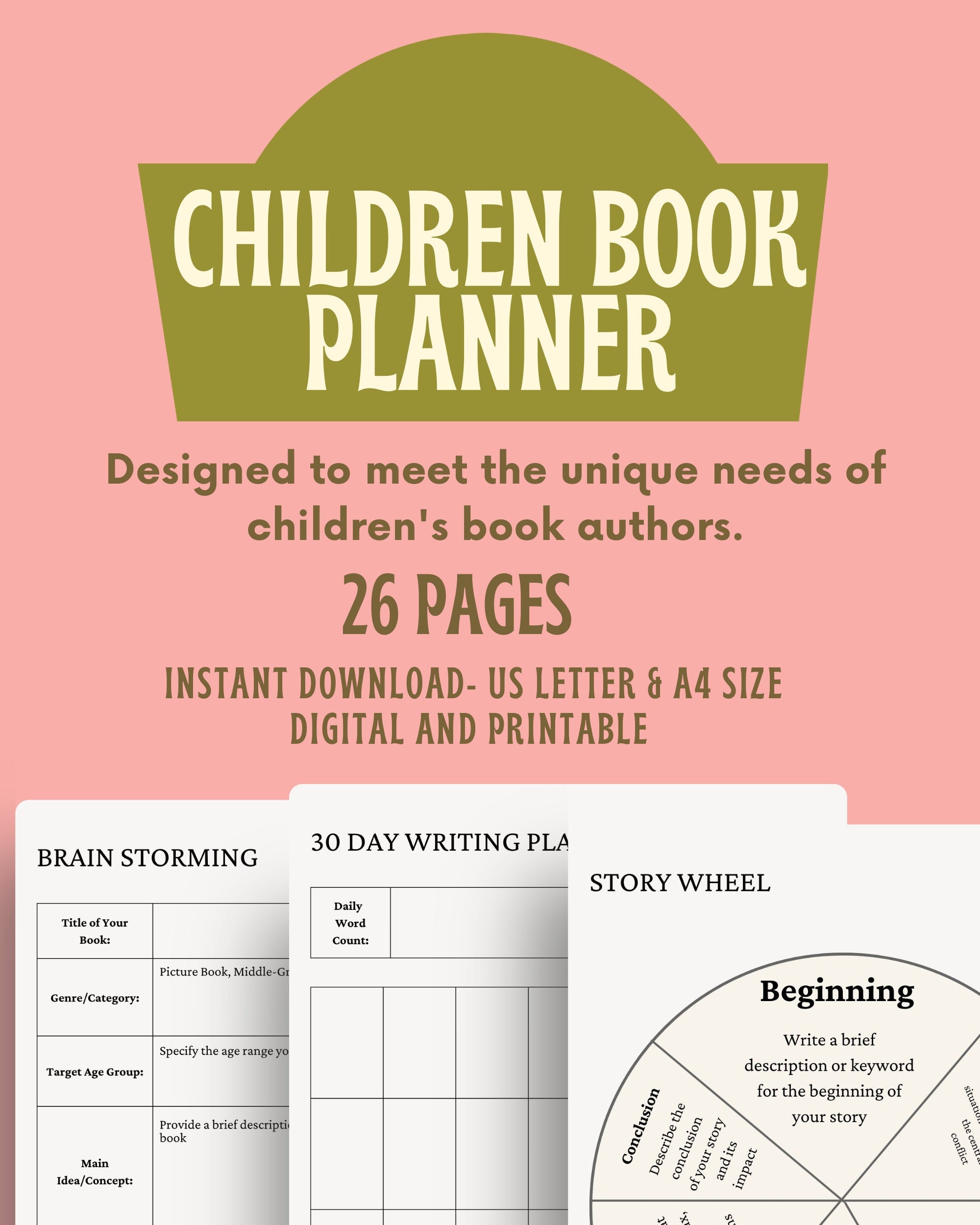 Children's Book Planner, Author Children Book Plan, Write a Childrens ...