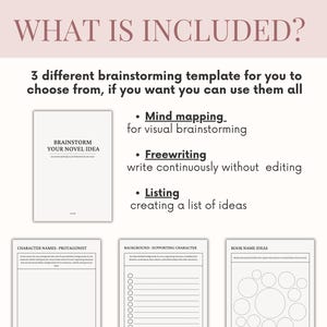 Fillable Brainstorming Writing Template Worksheets, Novel Outline, Plot Planner, Author Workbook ...