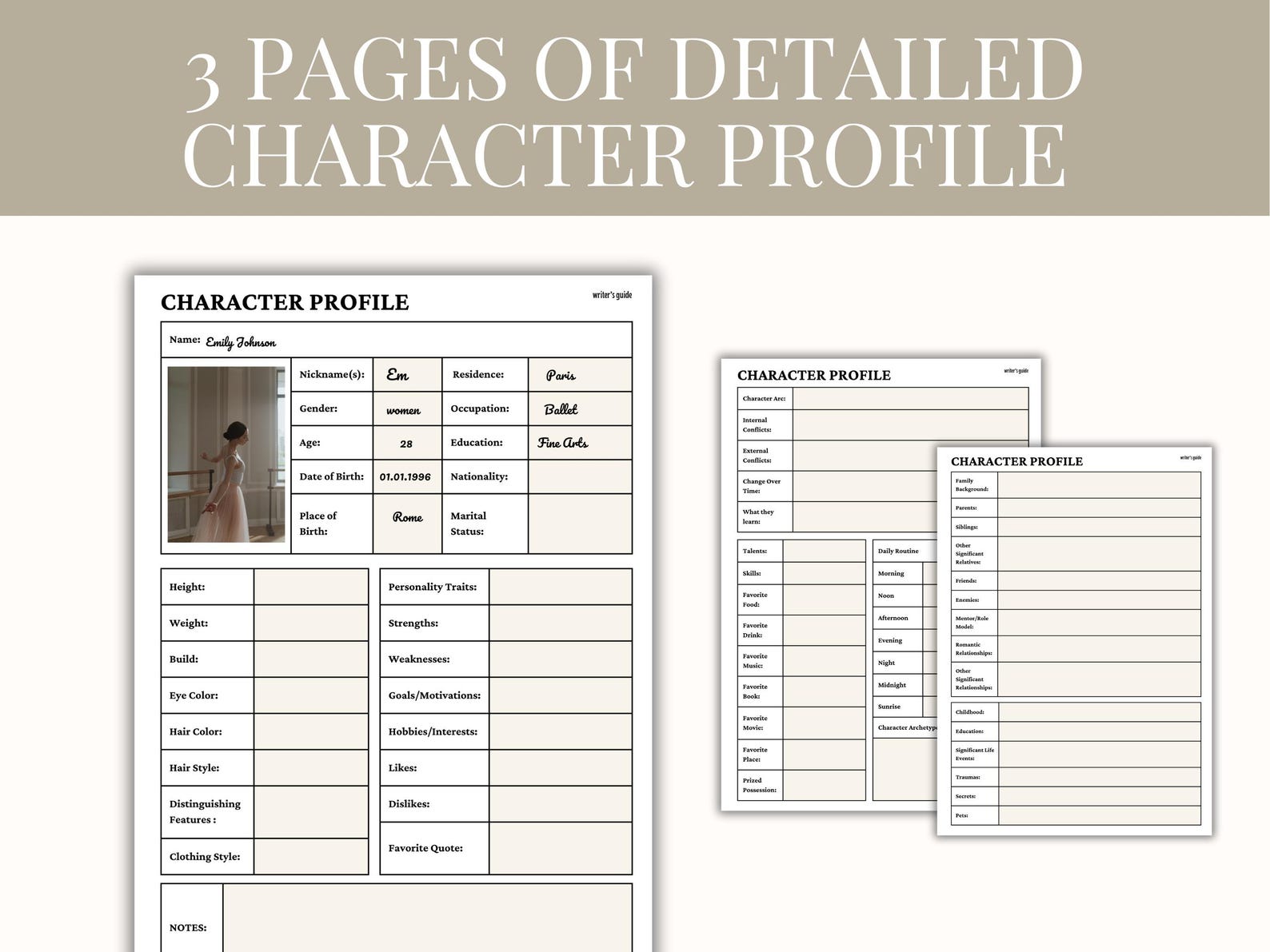 Fillable Character Profile Chart: Novel Prep Workbook, Character ...