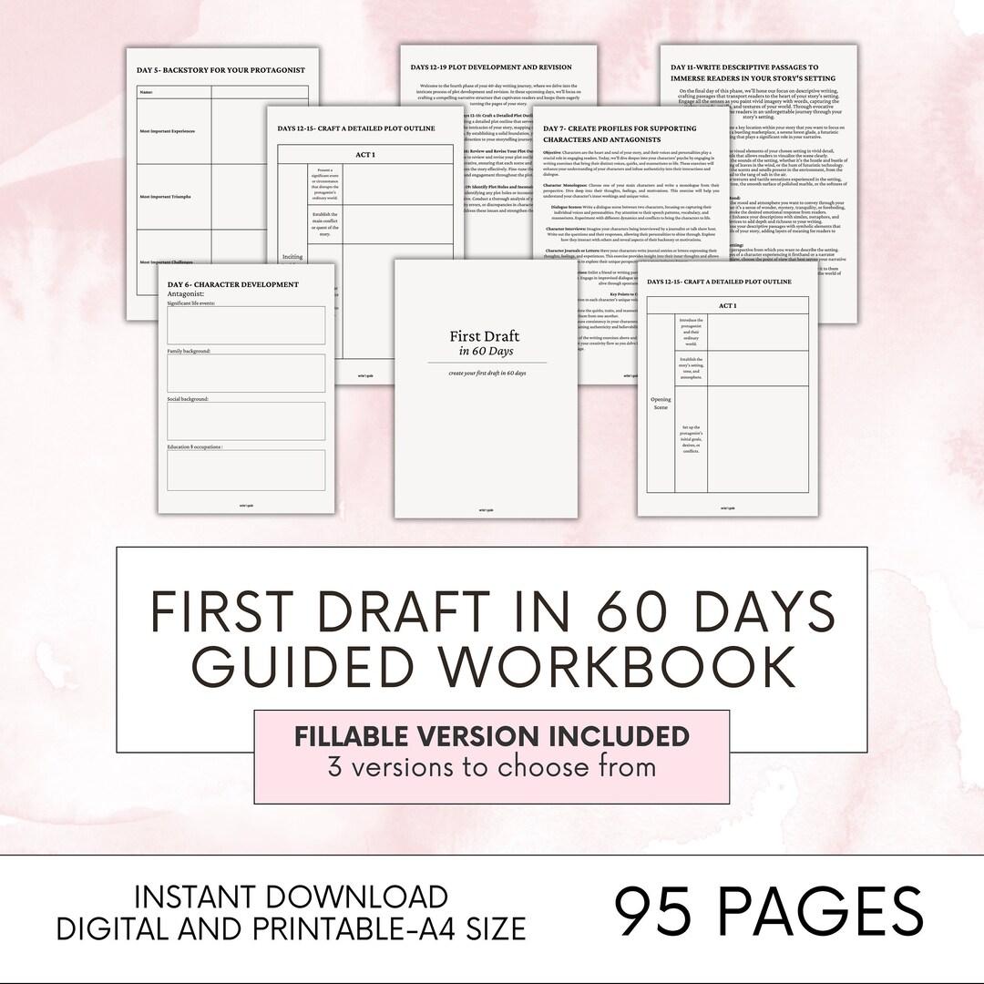 Fillable Guided Novel Writing Planner, Author Book Planner for Novel ...