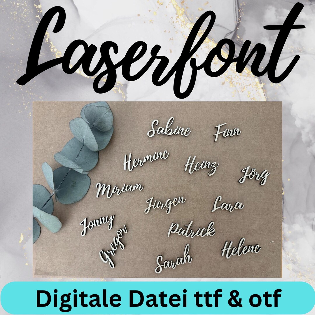 Laserfont Laser Connected Cuts & Umlauts Letters, No Post-processing ...