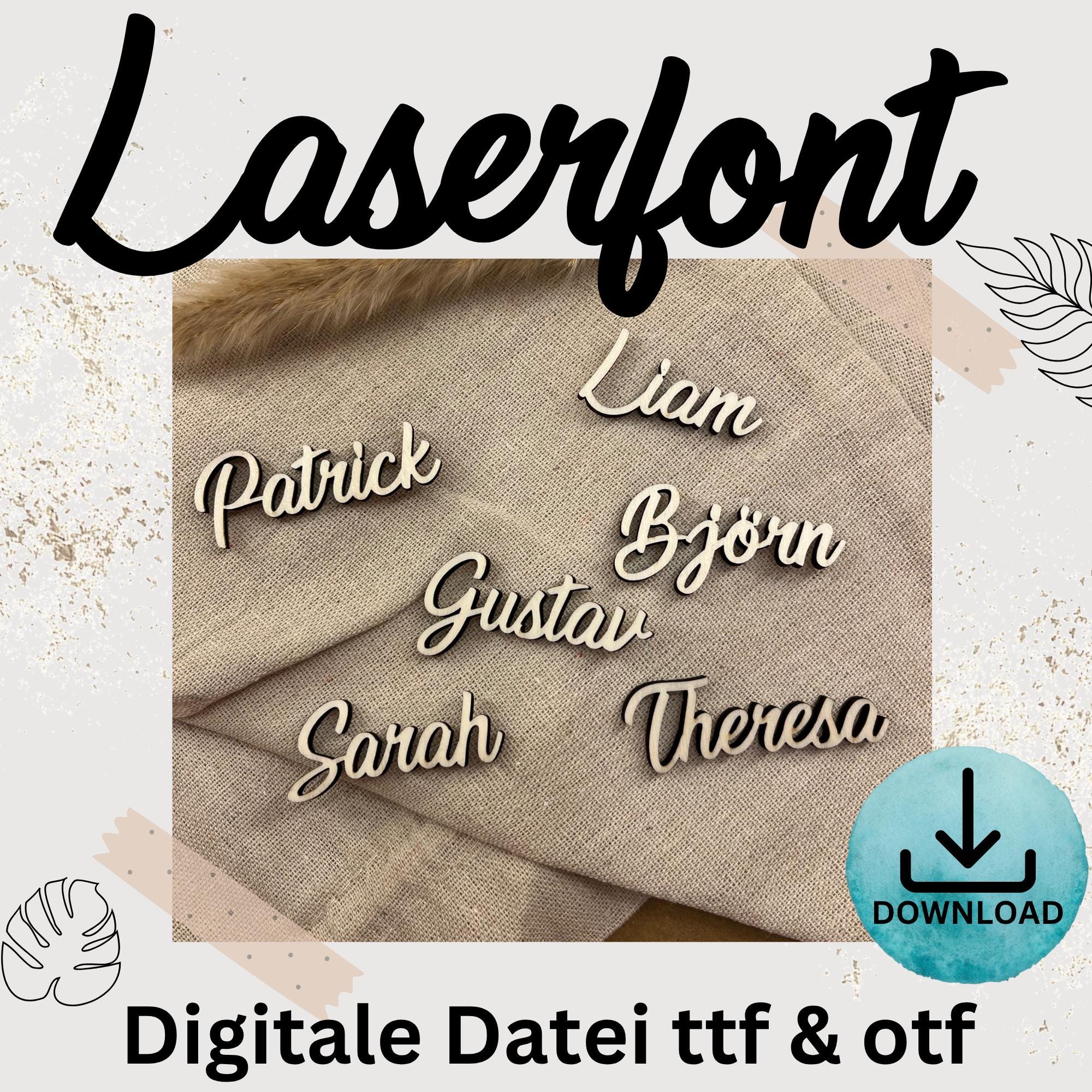 Laserfont Laser Modern & Umlaut Letters, No Post-processing, Connected ...