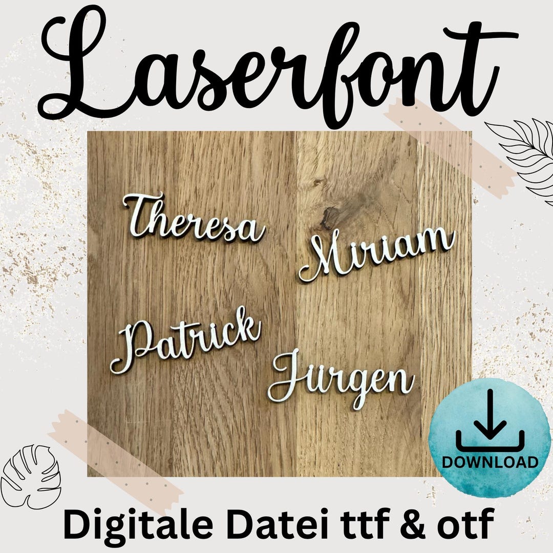 Elegant Laser Font With Connected Letters and Umlauts, No Post ...