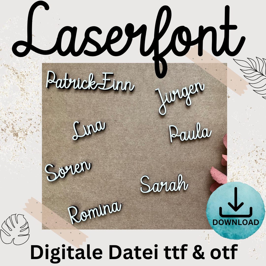 Laser Font, Laser Connected Cuts & Umlaut Letters, No Post-processing ...