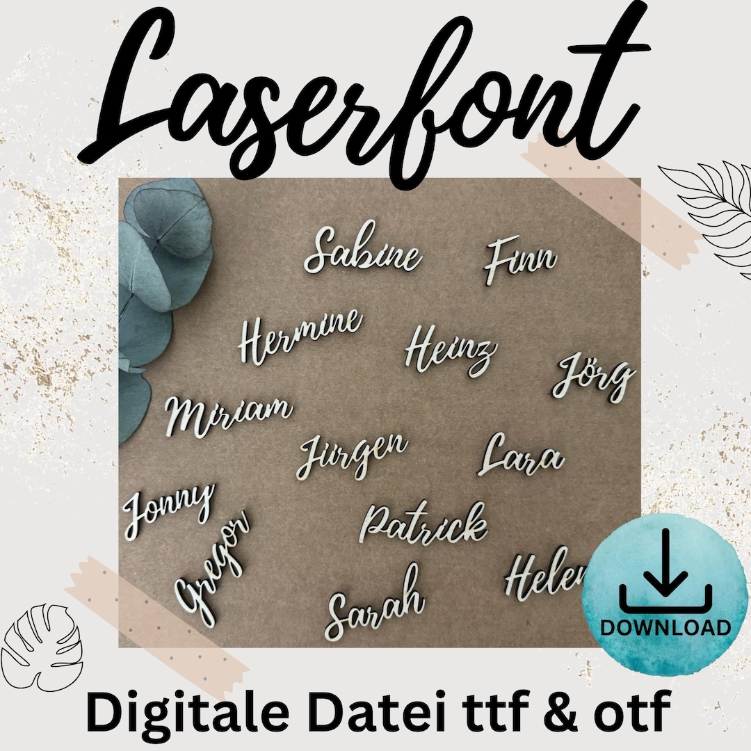 Laser Font, Laser Connected Cuts & Umlaut Letters, No Post-processing ...