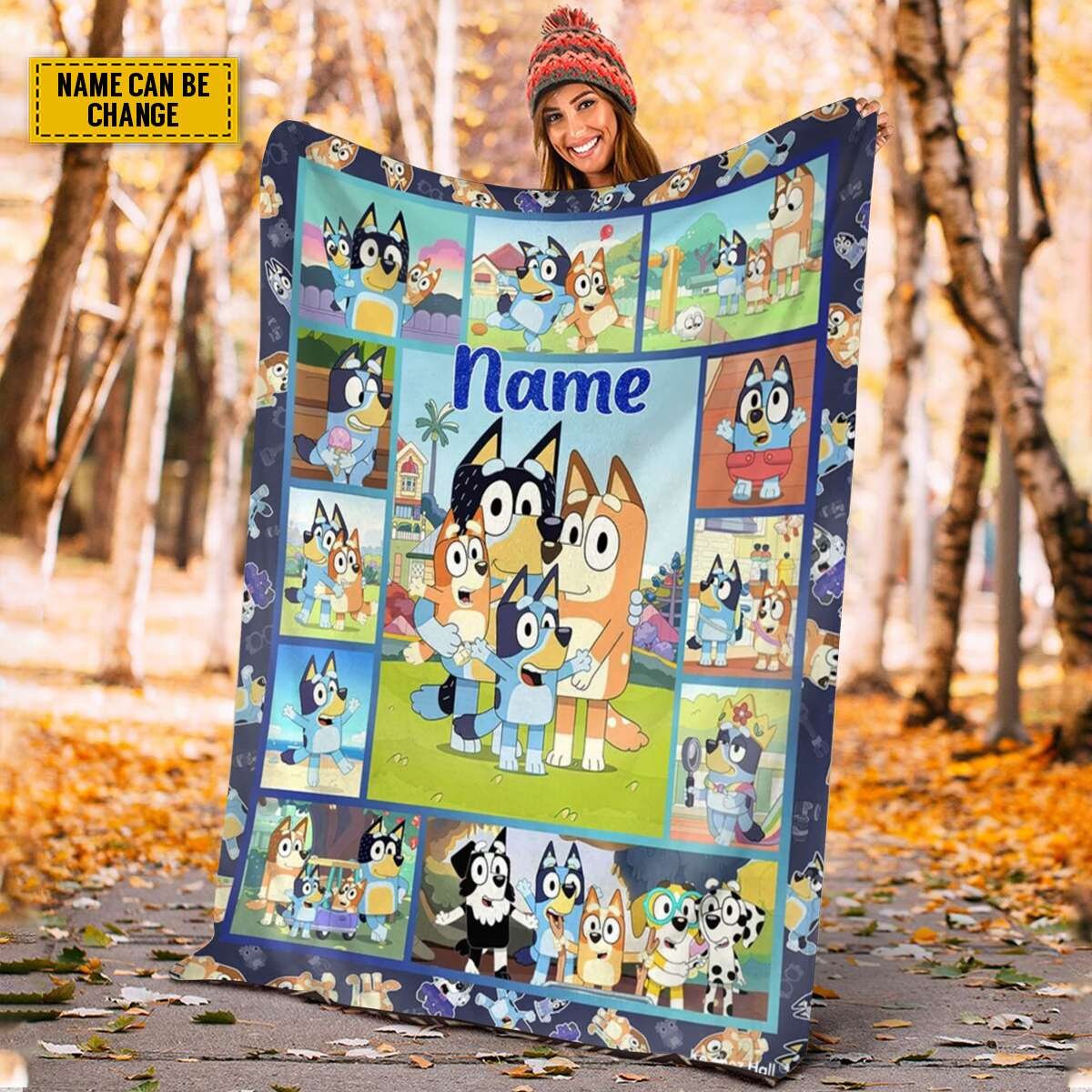 Bluey Family Custom Blanket Bluey Fleece Blanket Bluey Kids Bedding ...