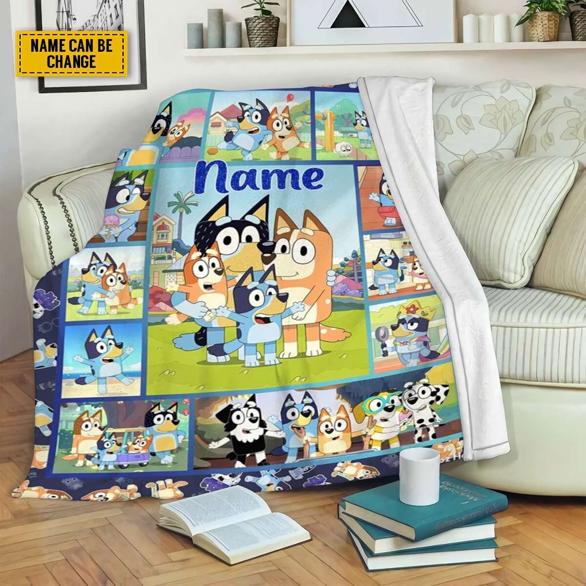 Bluey Family Custom Blanket Bluey Fleece Blanket Bluey Kids Bedding ...