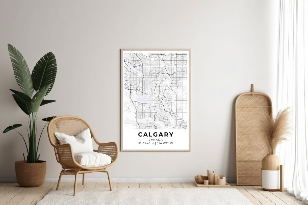 Calgary Map Calgary Poster Calgary Minimalist Map Calgary - Etsy
