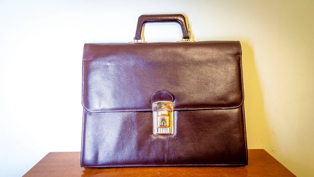 Stylish Leather Briefcase From the 1980s Czechoslovakia - Etsy