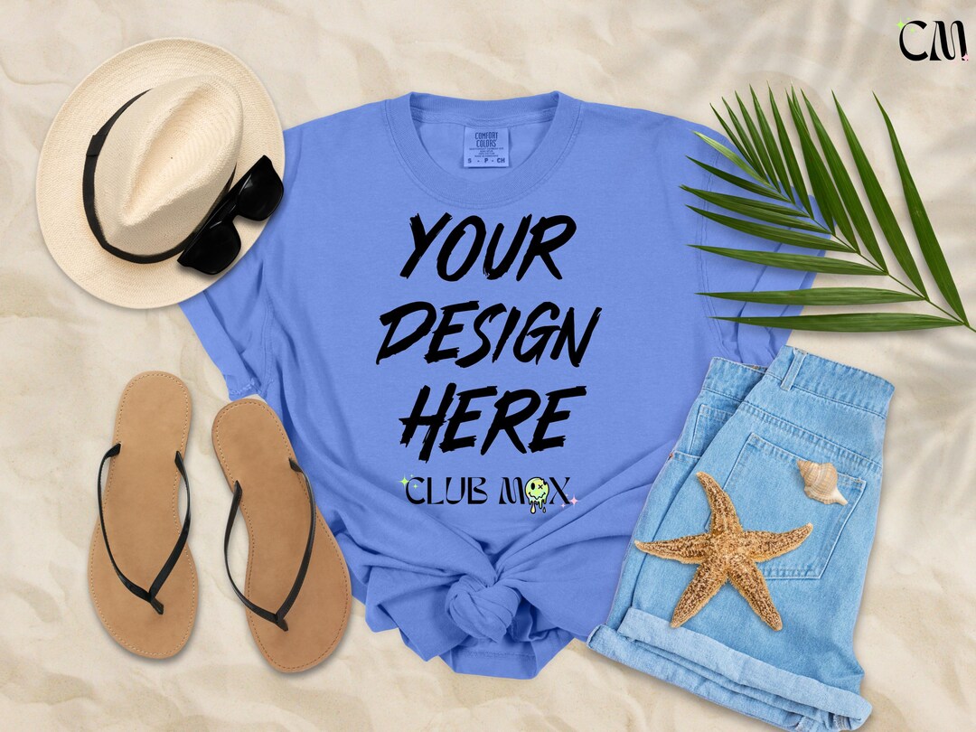 Comfort Colors PERIWINKLE T-shirt Mockup | Summer Vacation T Shirt ...