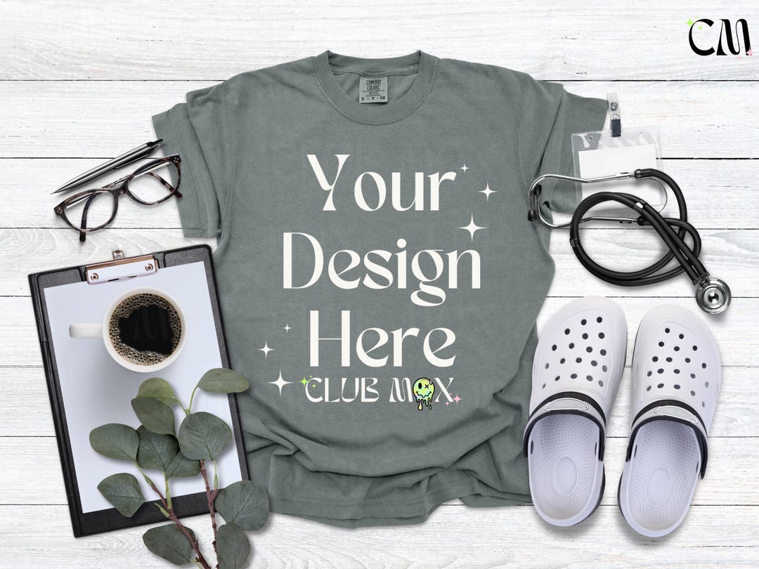 GRANITE Comfort Colors T Shirt Mockup, Nurse Mockup, CC1717 Tshirt, Rn ...
