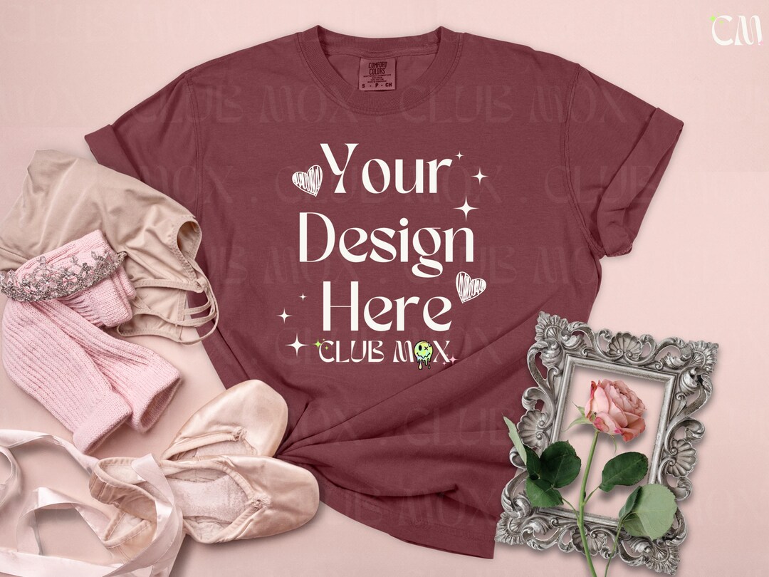 Comfort Colors 1717 BRICK T-shirt Mockup | Ballerina Tshirt Mockup ...
