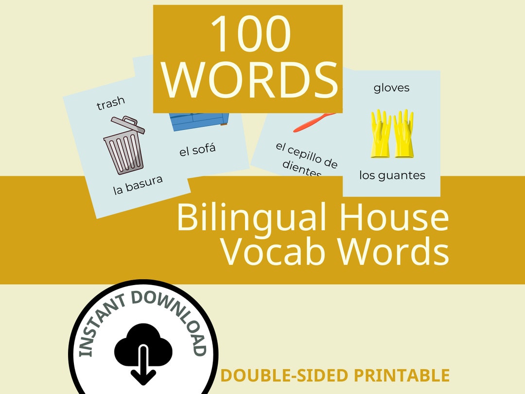 Bilingual Flashcards for Kids Vocabulary Spanish English Printable ...