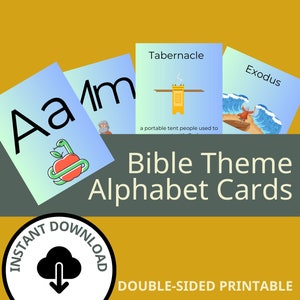 Bible Alphabet Flashcards, Homeschool ABC Learning (digital Download ...