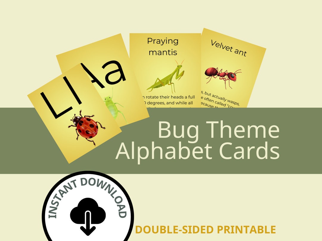 Alphabet Printable Flashcards Homeschool Download ABC Digital Cards for ...
