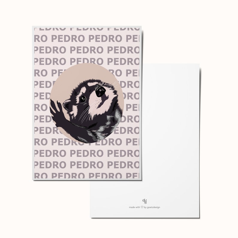 Postcard pedro Raccoon - Etsy