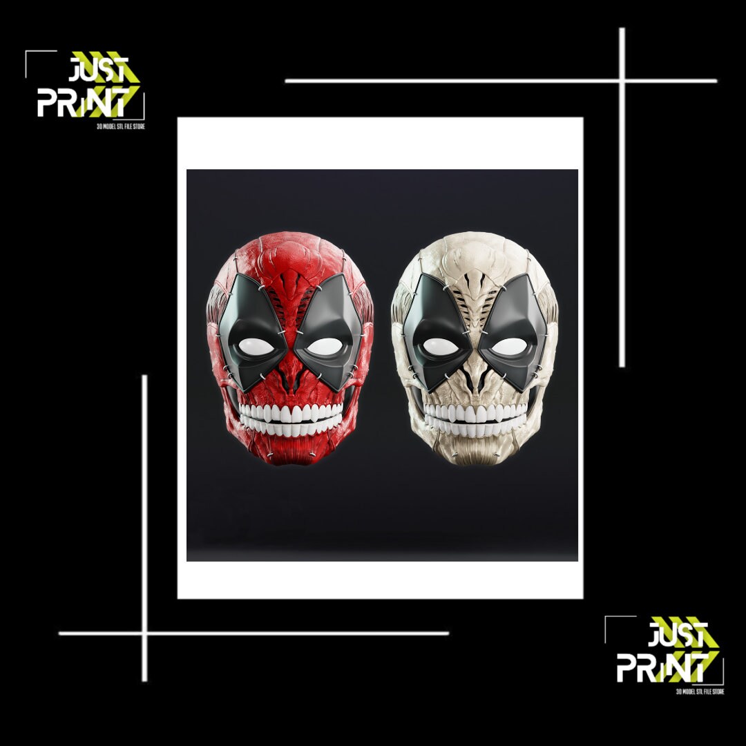 Halloween Skullified Deadpool Helmet Mask High Quality 3D - Etsy