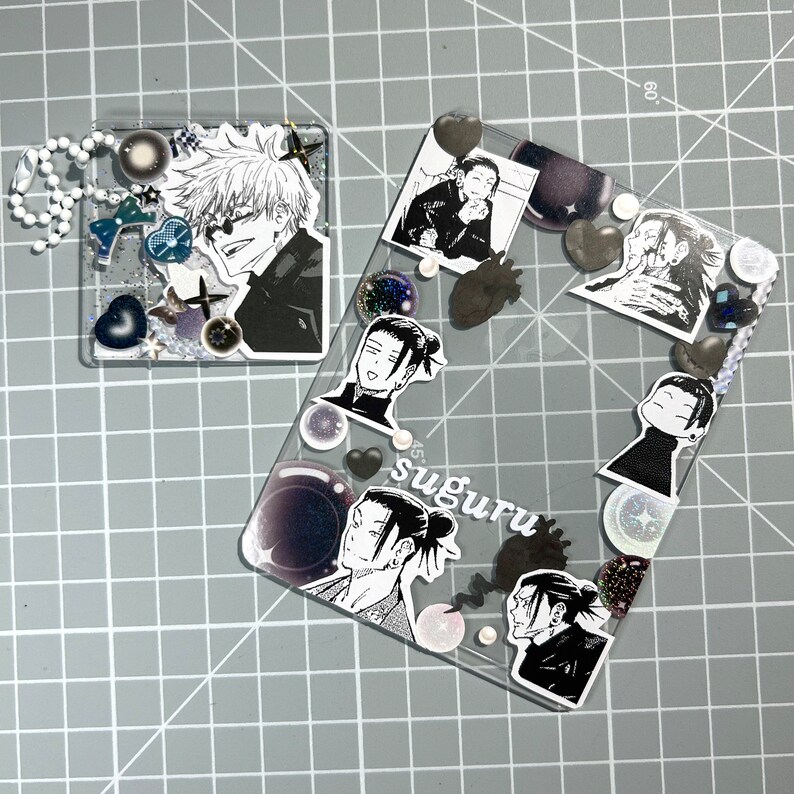 Pre-decorated Toploader and Acrylic Charm Manga Gojo Satoru Geto Suguru ...