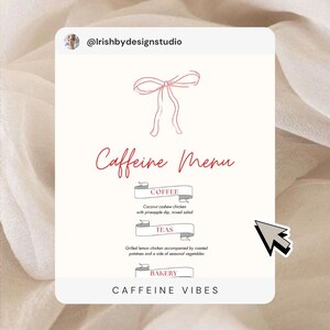 Coquette Menu Template, Coffee Menu Template, Restaurant Menu Template ...