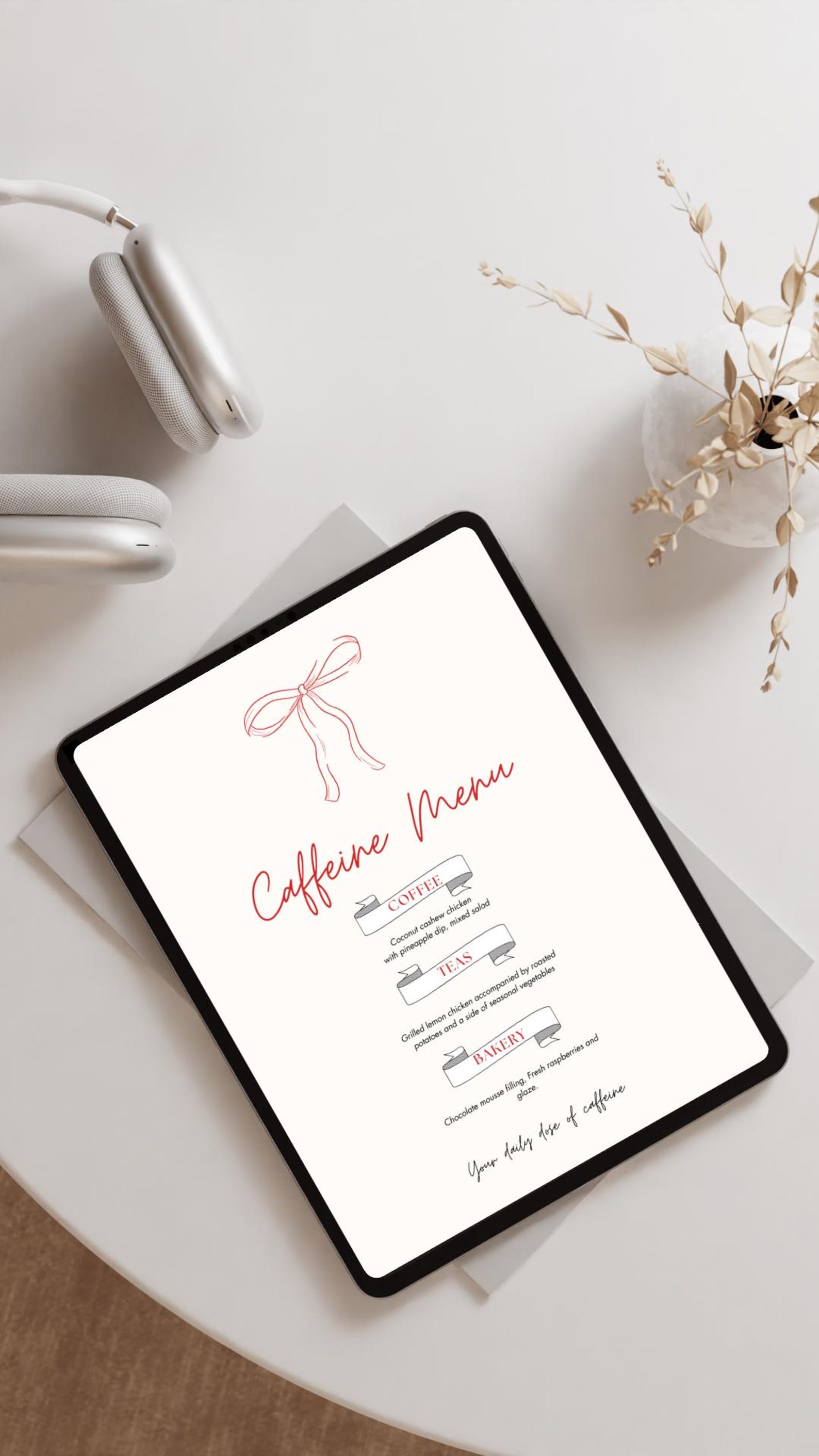 Coquette Menu Template, Coffee Menu Template, Restaurant Menu Template ...