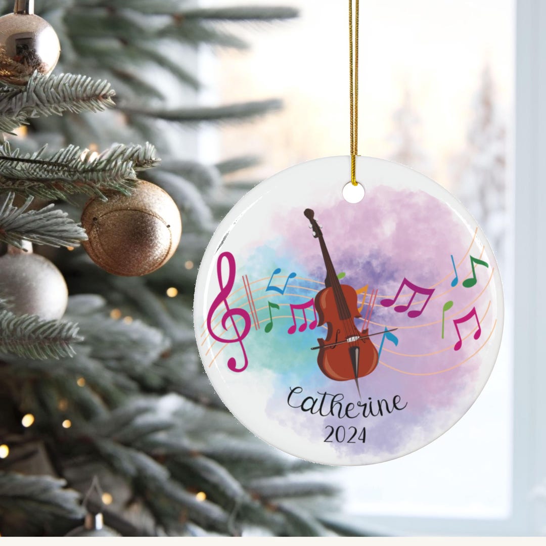 ONE Personalized Instrument Ceramic Christmas Ornament, Music Lover ...