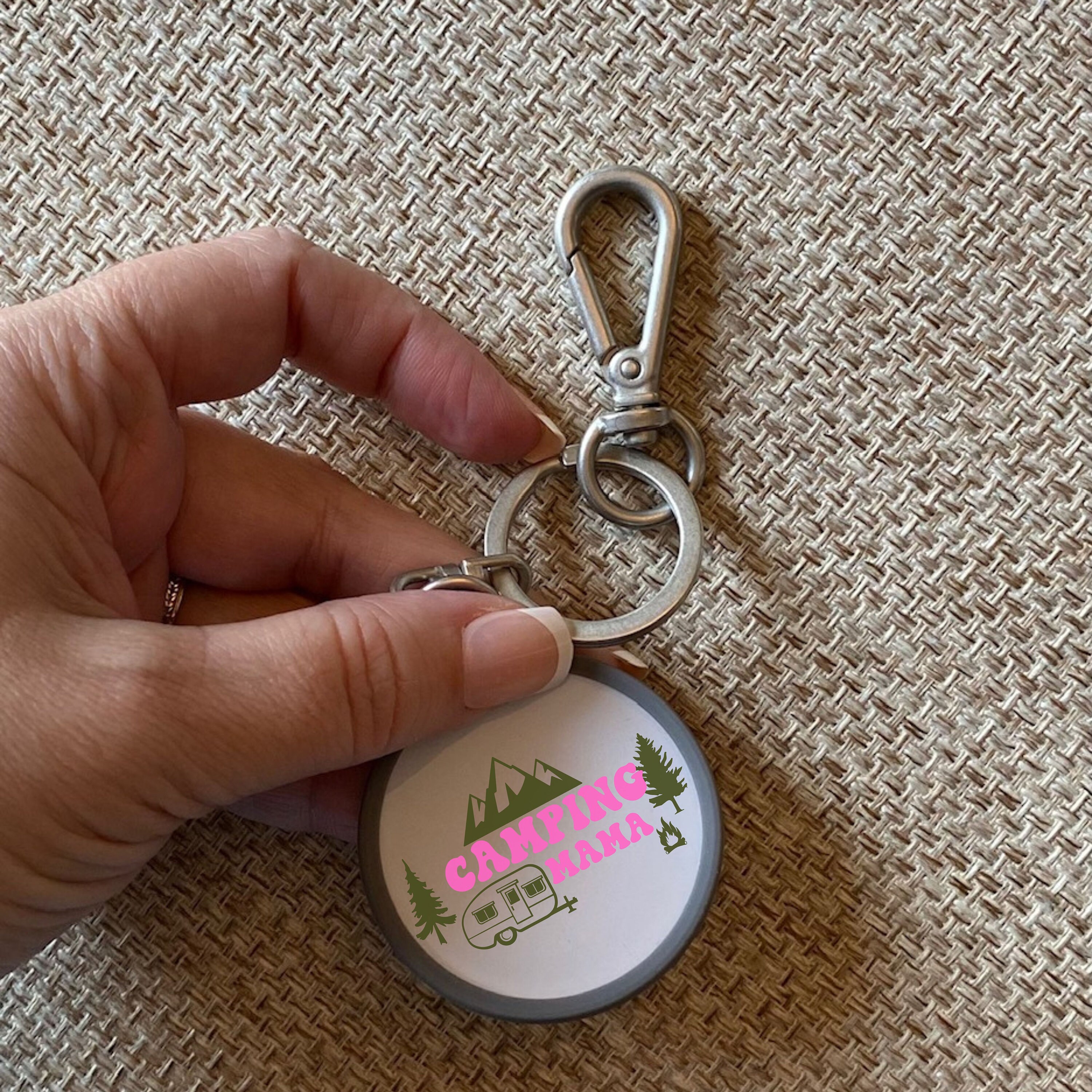Camping Mama Camping Keyring Tag, Key Ring, RV Key Ring, Camper Key ...