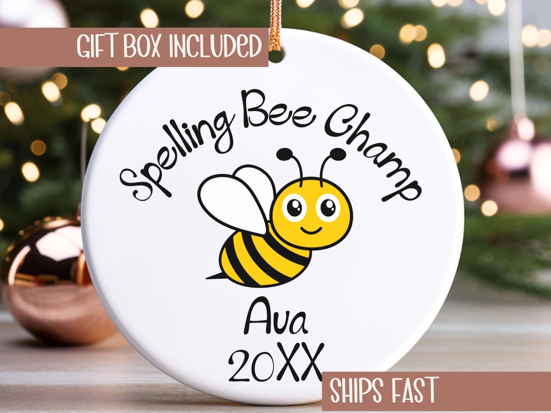 Spelling Bee Contest Champ 20XX Ornament, Christmas Prize for First ...
