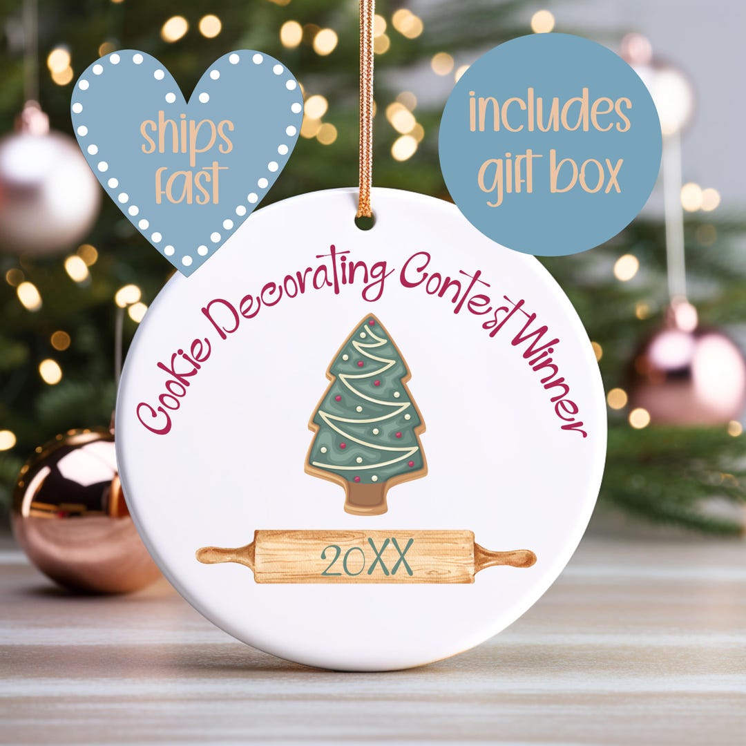 Cookie Contest Winner 20XX Ornament, Christmas Prize for First Place ...