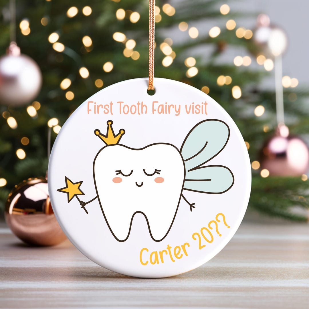 Personalized Lost First Tooth Gift From Tooth Fairy Hanging Circle ...