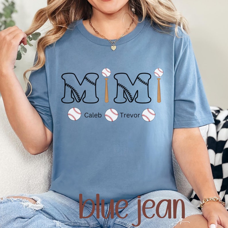 Personalized Comfort Colors® Baseball Mimi Shirt, Grandma Shirt, Mother ...