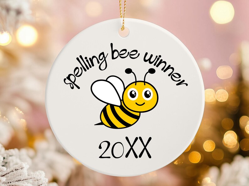 Spelling Bee Contest Winner 20XX Ornament, Christmas Prize for First ...