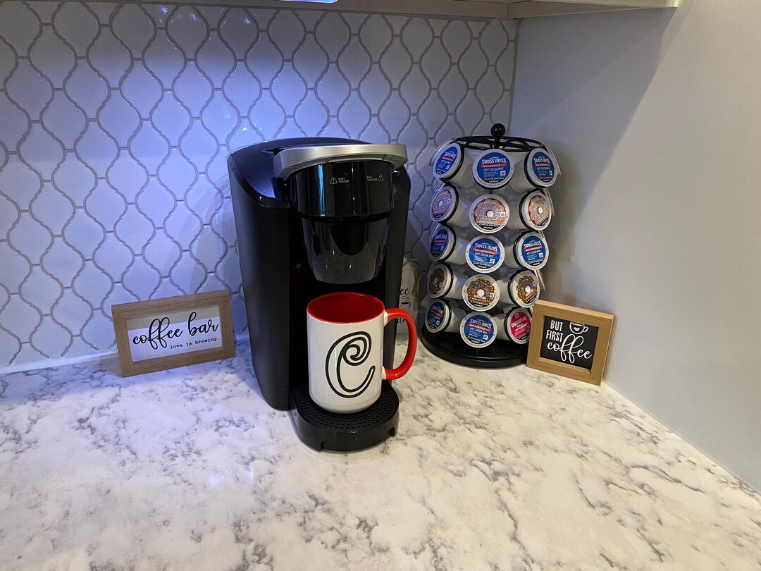 Letter C 15oz Coffee Mug Letter is White With Black Outline. - Etsy