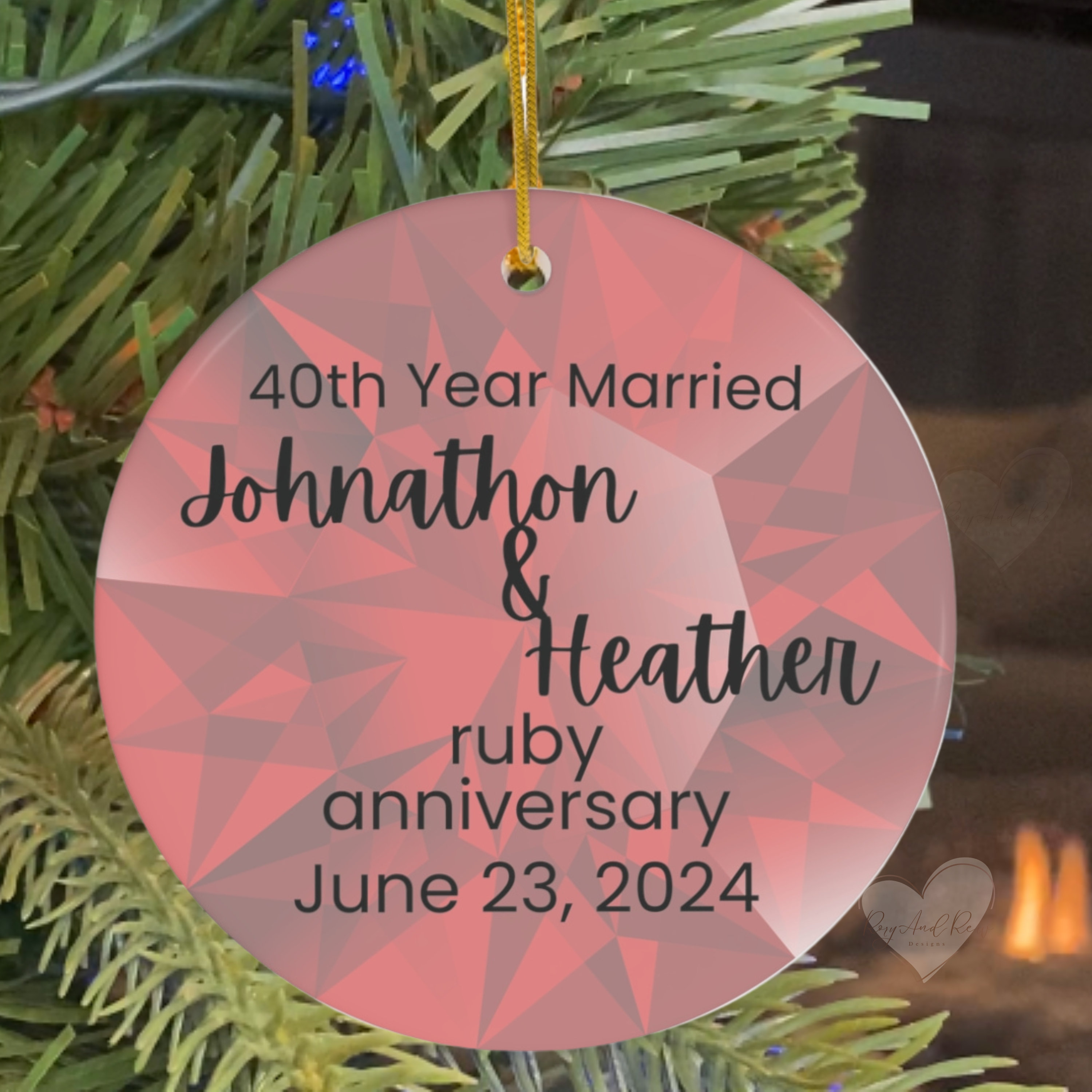 Personalized 40th Wedding Anniversary Ornament 2024 Christmas Ornament ...