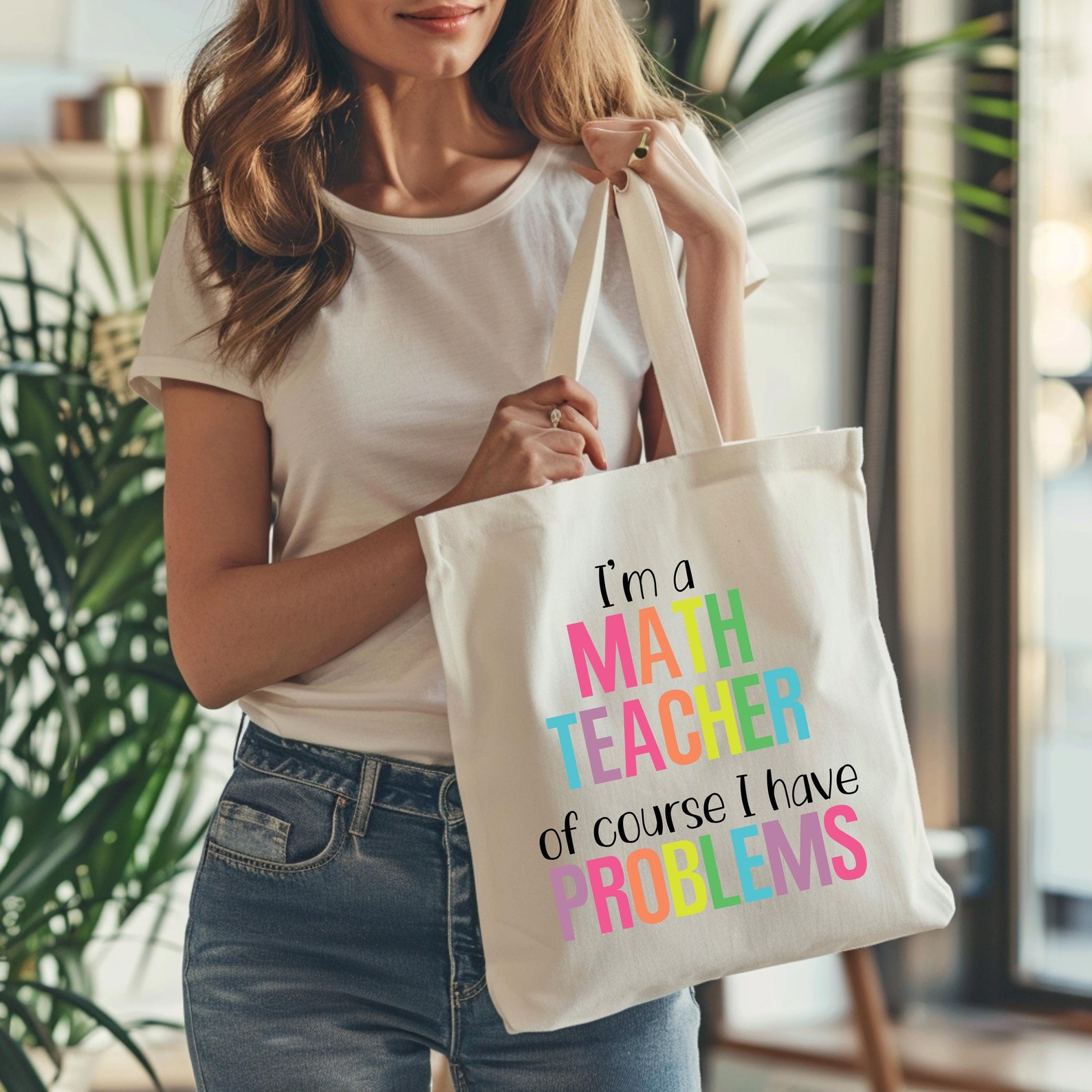 Math Teacher Appreciation Canvas Tote, Gift for Mathematics Professor ...