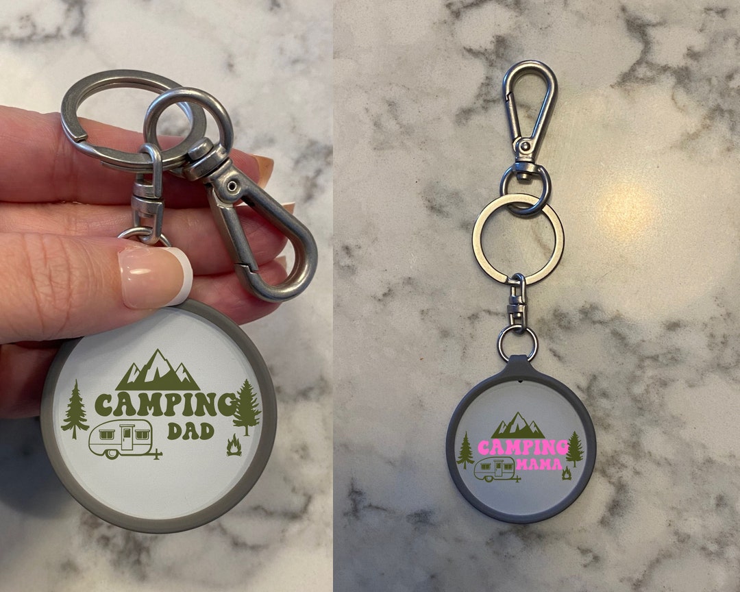 Set of Camping Mama & Dad Camping Keyring Tag, Key Ring, RV Key Ring ...
