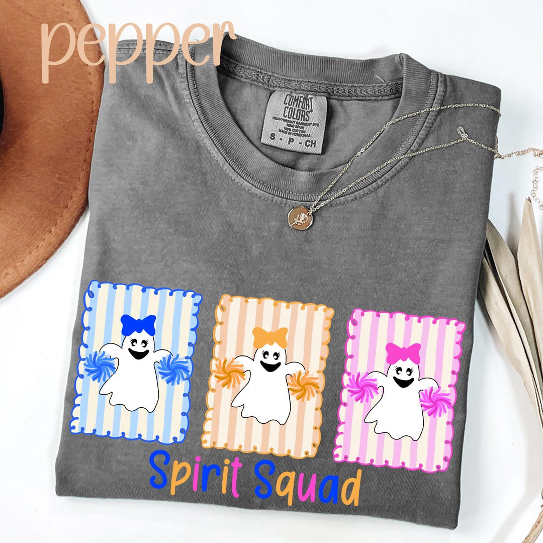 Halloween Cheerleader Ghost Comfort Colors T-shirt, Cheery Season Cute ...